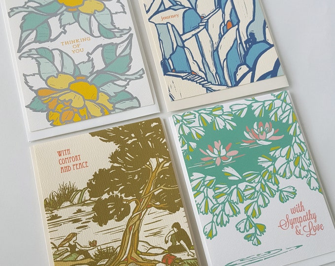 Assorted Sympathy Card Set of 4, Condolence Card Set, Thinking of You ...