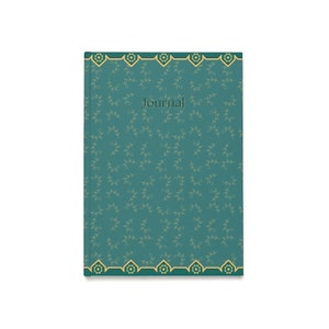 Dark Turquoise Journal, Middle Eastern Graphic, Hardcover Journal (A5 ...