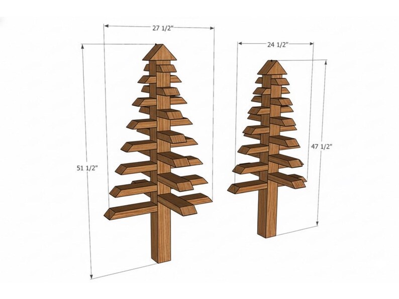 Rustic 2x4 & 4x4 Wooden Christmas Tree Plans • DIY Blueprint PDF With ...
