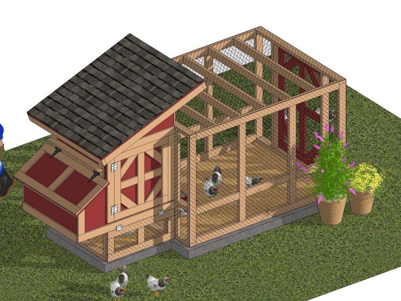 Chicken Coop & Run Plans , Detailed PDF With Step-by-step Instructions ...
