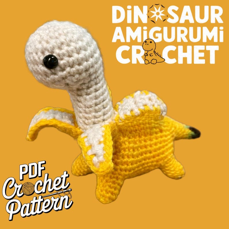 No Sew Bananasaurus Crochet Pattern, Dinosaur Amigurumi Crochet ...