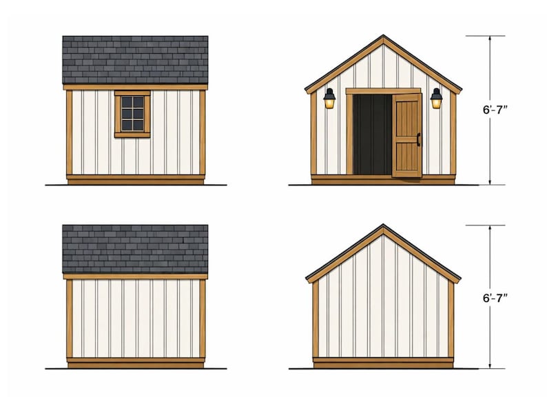8x8 Shed Plans - DIY Building Guide - Blueprints PDF With Material List ...