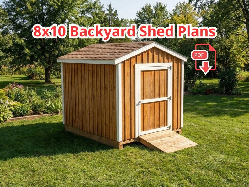 8x10 Shed Plans PDF , Instant Download Storage Shed Blueprints - Etsy