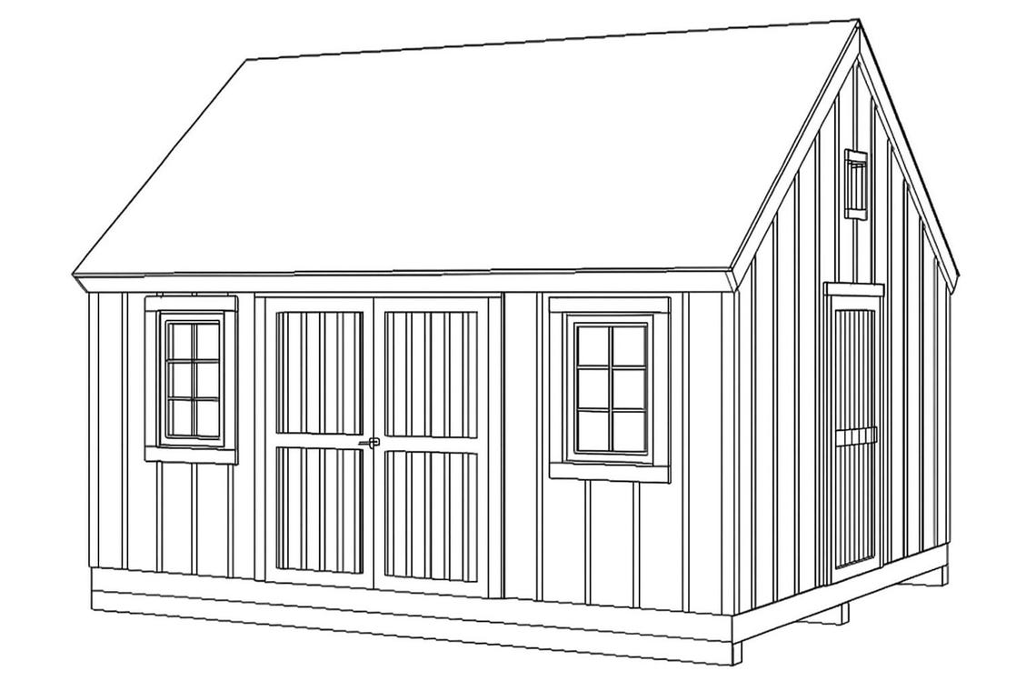 12x16 Garden Shed Plans (PDF) – DIY Storage Shed Blueprints With ...