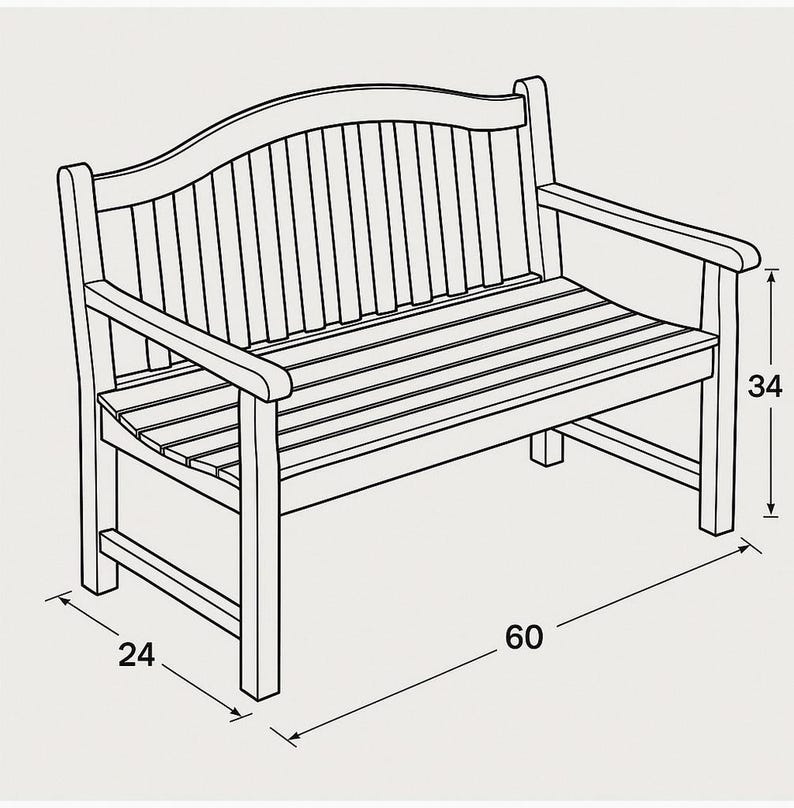 Garden Bench Plans PDF / Outdoor Cedar Bench DIY / Woodworking Bench ...