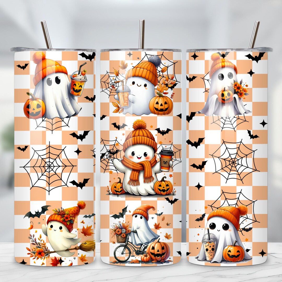 Cute Ghost 20 Oz Skinny Tumbler PNG Snarky Ghost Spooky Season PNG ...