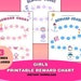 Girls Reward Chart| Digital Download | Reward Chart Printable | Kids ...