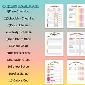Editable Kids Chore Chart Bundle | Editable Responsibility Chart Bundle ...