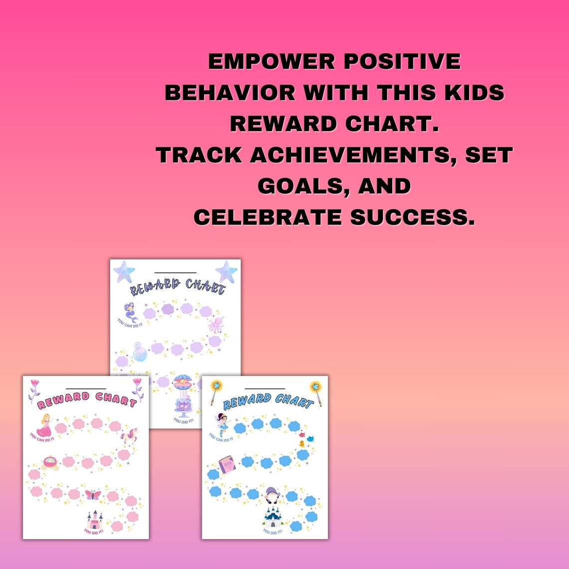 Girls Reward Chart Digital Download Reward Chart Printable Kids Routine ...