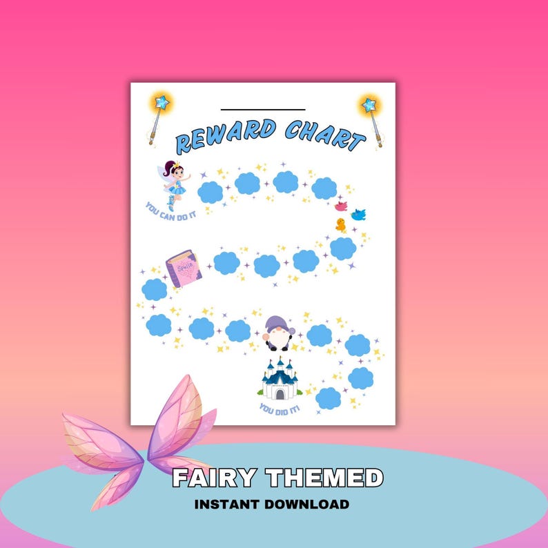 Girls Reward Chart| Digital Download | Reward Chart Printable | Kids ...