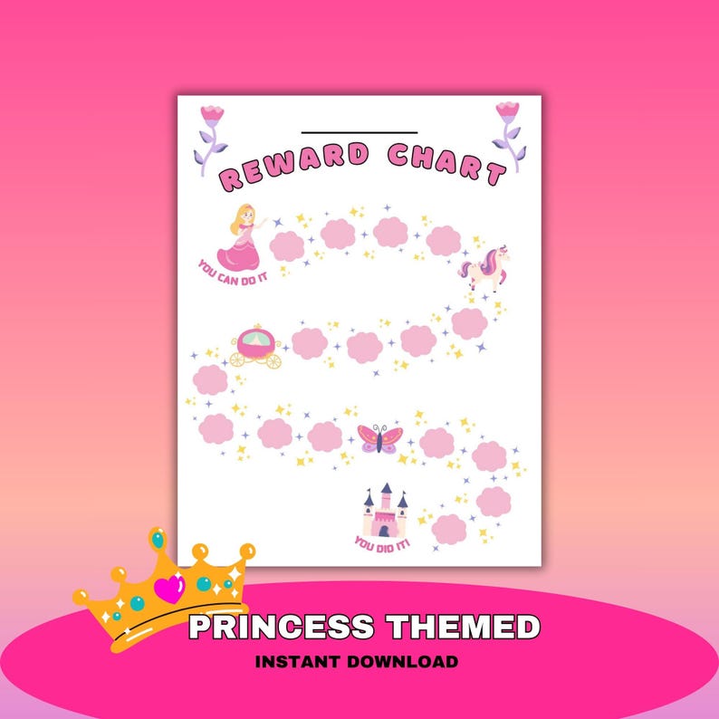 Girls Reward Chart| Digital Download | Reward Chart Printable | Kids ...