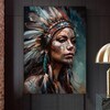 Native American Woman Canvas Painting, Warrior Woman Wall Painting ...