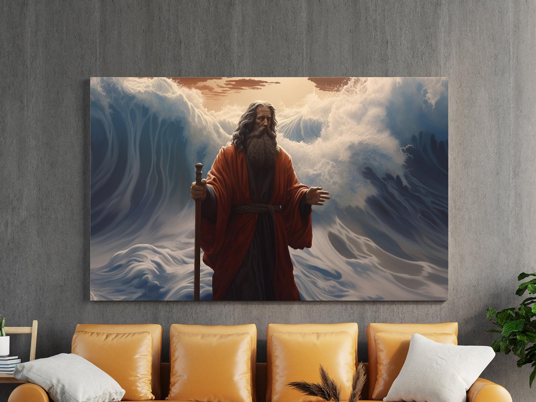 Prophet Moses Canvas Painting, Prophet Moses Wall Painting, Modern Home ...