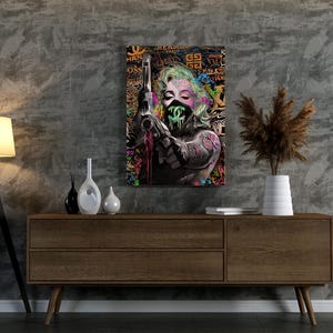 Mafia Woman Canvas Painting, Woman Art Wall Painting, Woman Home Decor ...