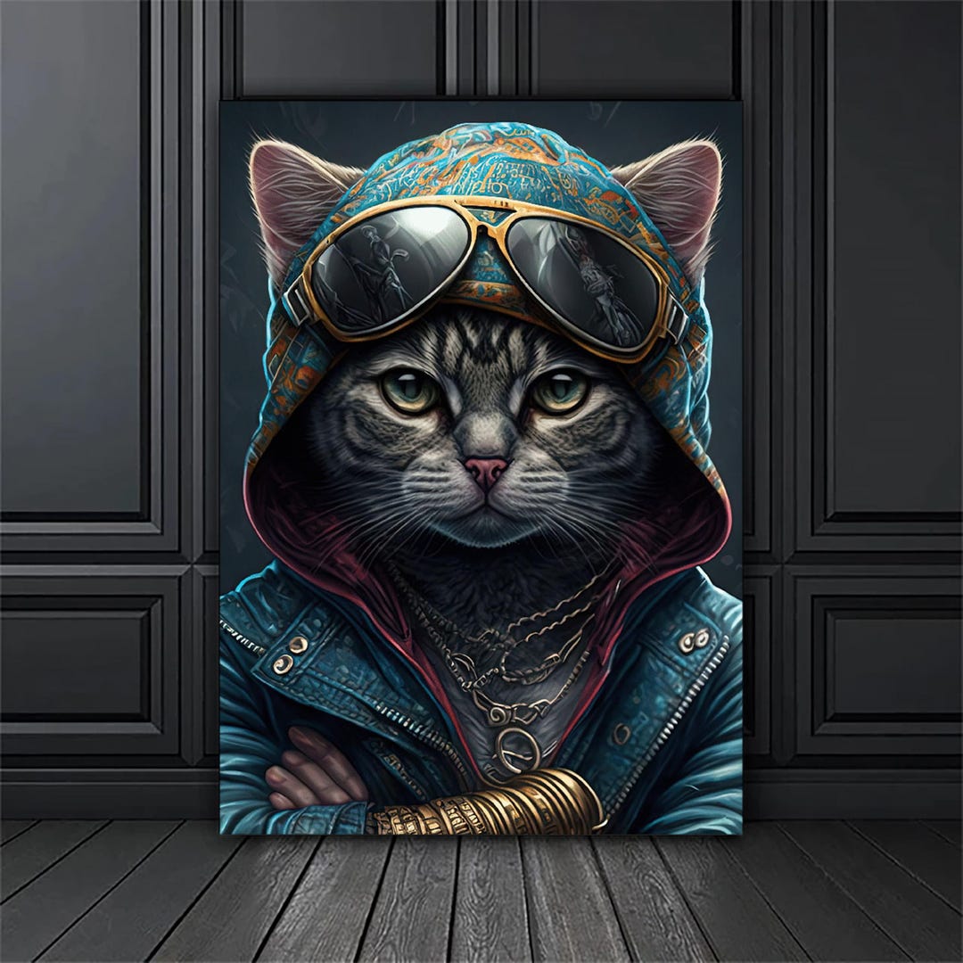 Stray Cat Canvas Print, Cat Wall Print, Animal Home Decor, Artwork ...
