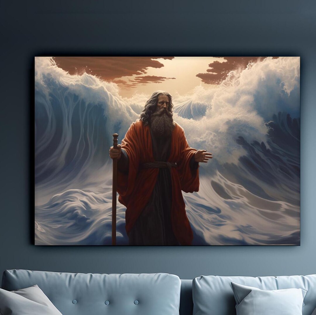 Prophet Moses Canvas Painting, Prophet Moses Wall Painting, Modern Home ...