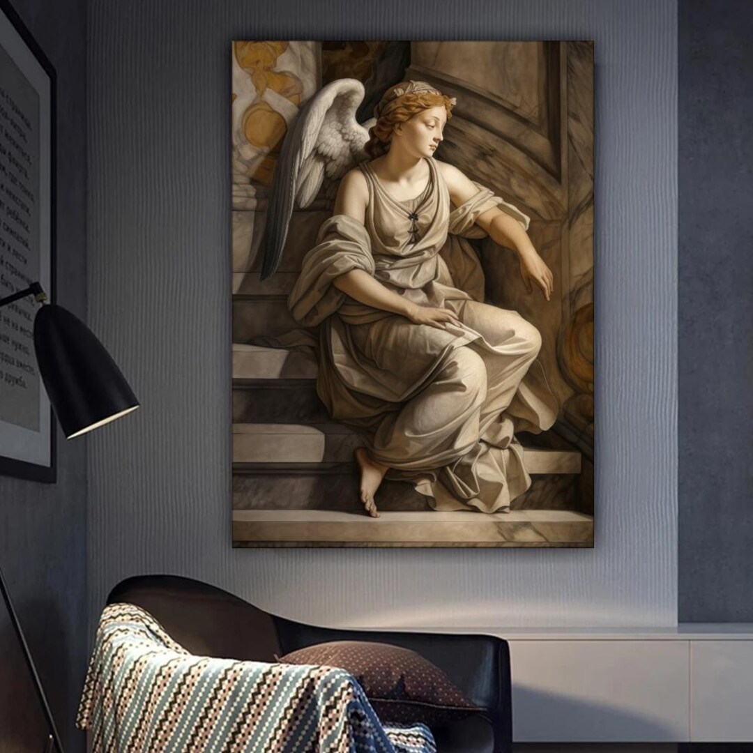 Winged Angel Canvas Painting, Angel Wall Painting, Italy Home Decor ...