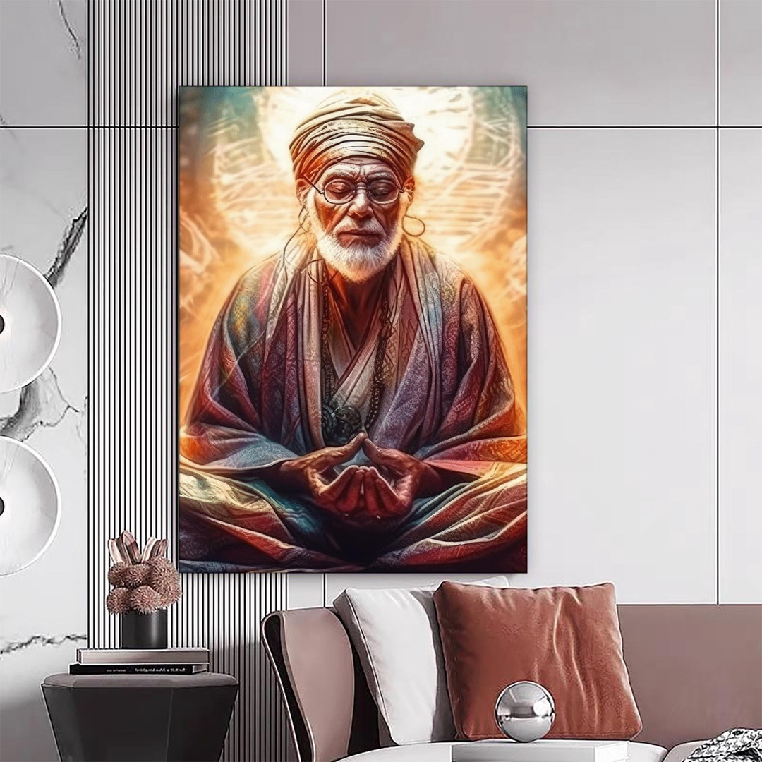Sai Baba Canvas Painting, Sai Baba Wall Painting, Sai Baba Home Decor ...