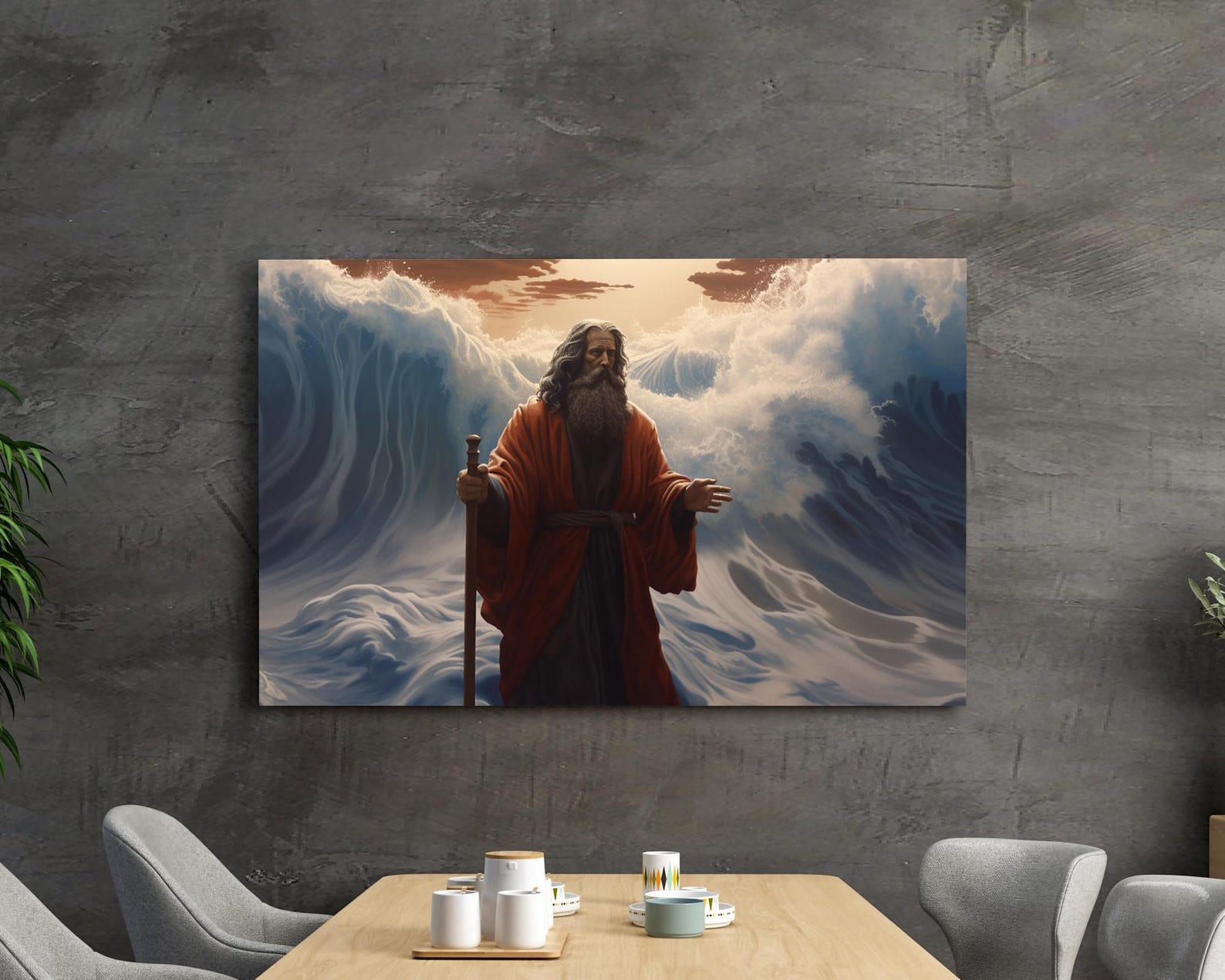 Prophet Moses Canvas Painting, Prophet Moses Wall Painting, Modern Home ...