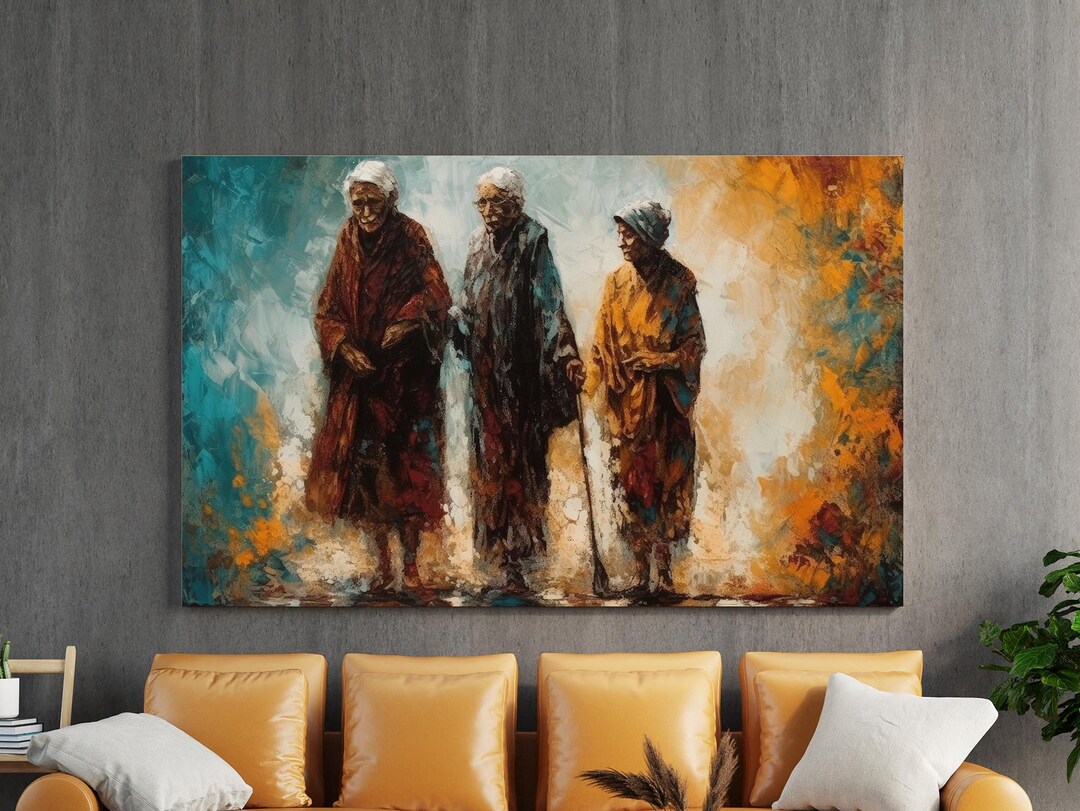 Old Wise Men Canvas Painting, Indian Wall Painting, Home Decor, Modern ...