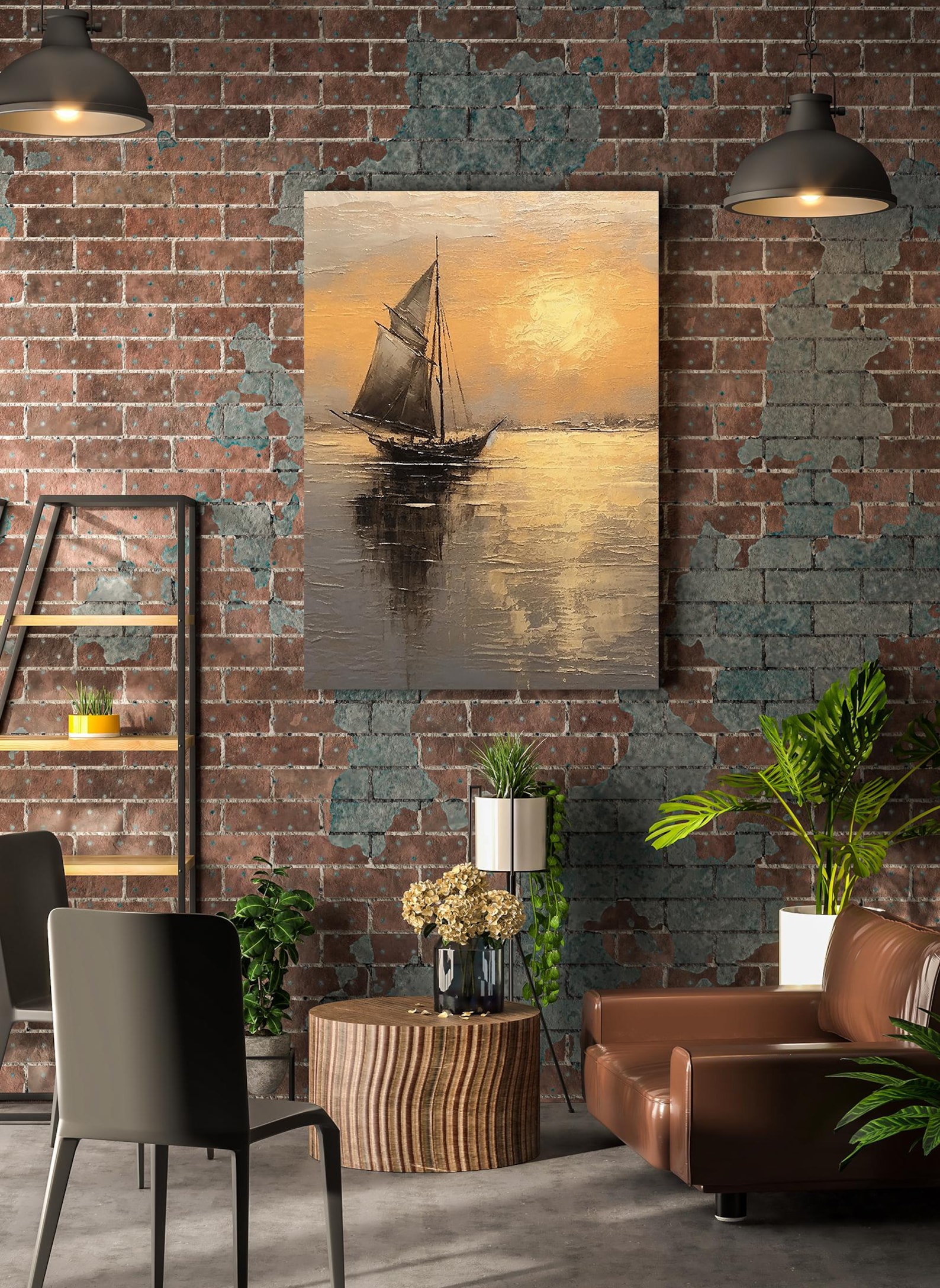 Sailing Boat Canvas Painting, Boat Wall Painting, Sailor Home Decor ...