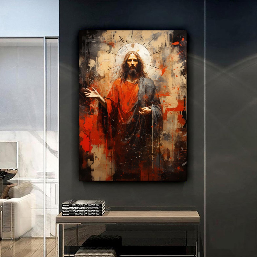 Jesus Canvas Painting, Spiritual Wall Painting, Christian Home Decor ...