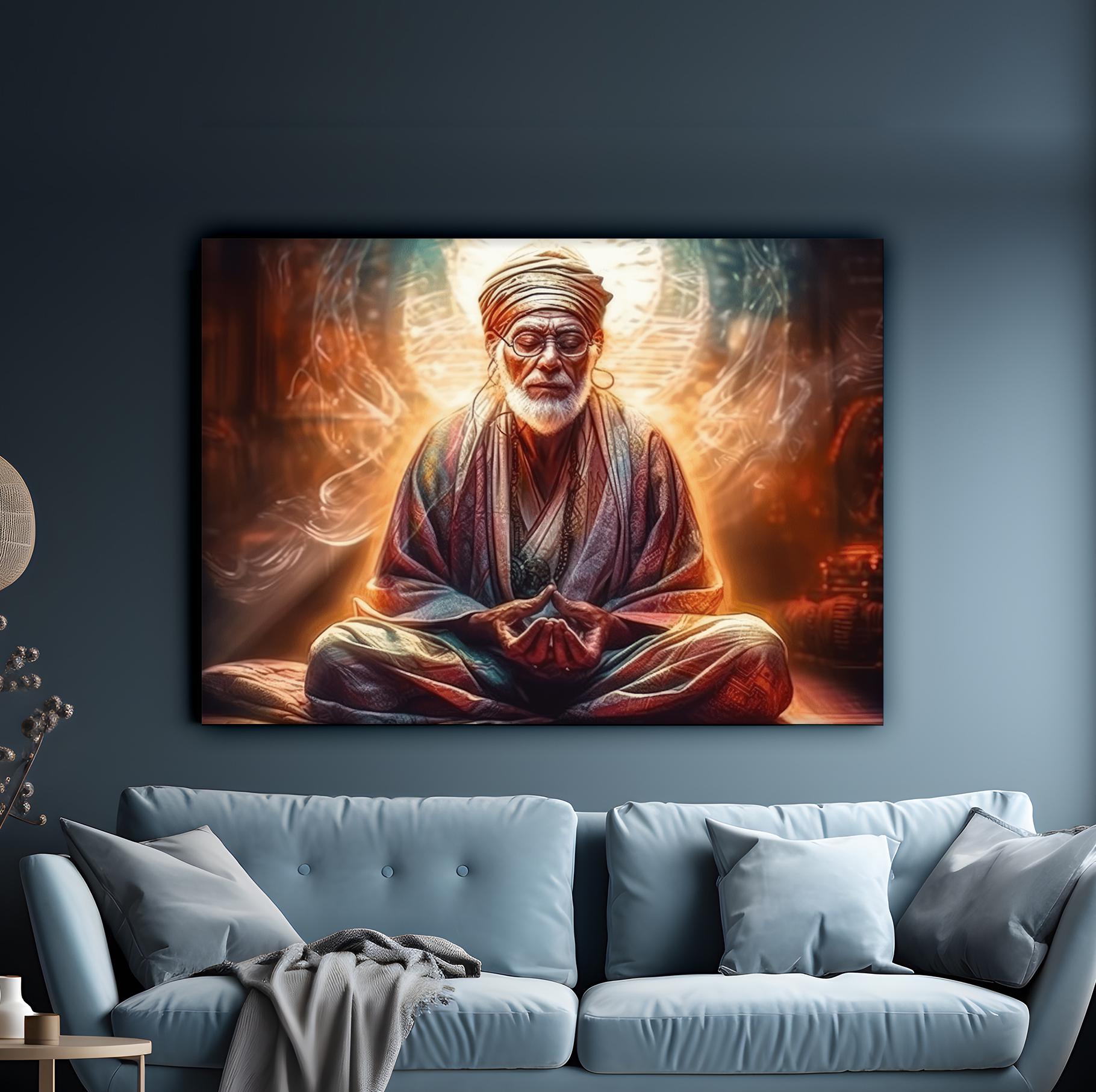 Sai Baba Canvas Painting, Sai Baba Wall Painting, Home Decor, Modern ...