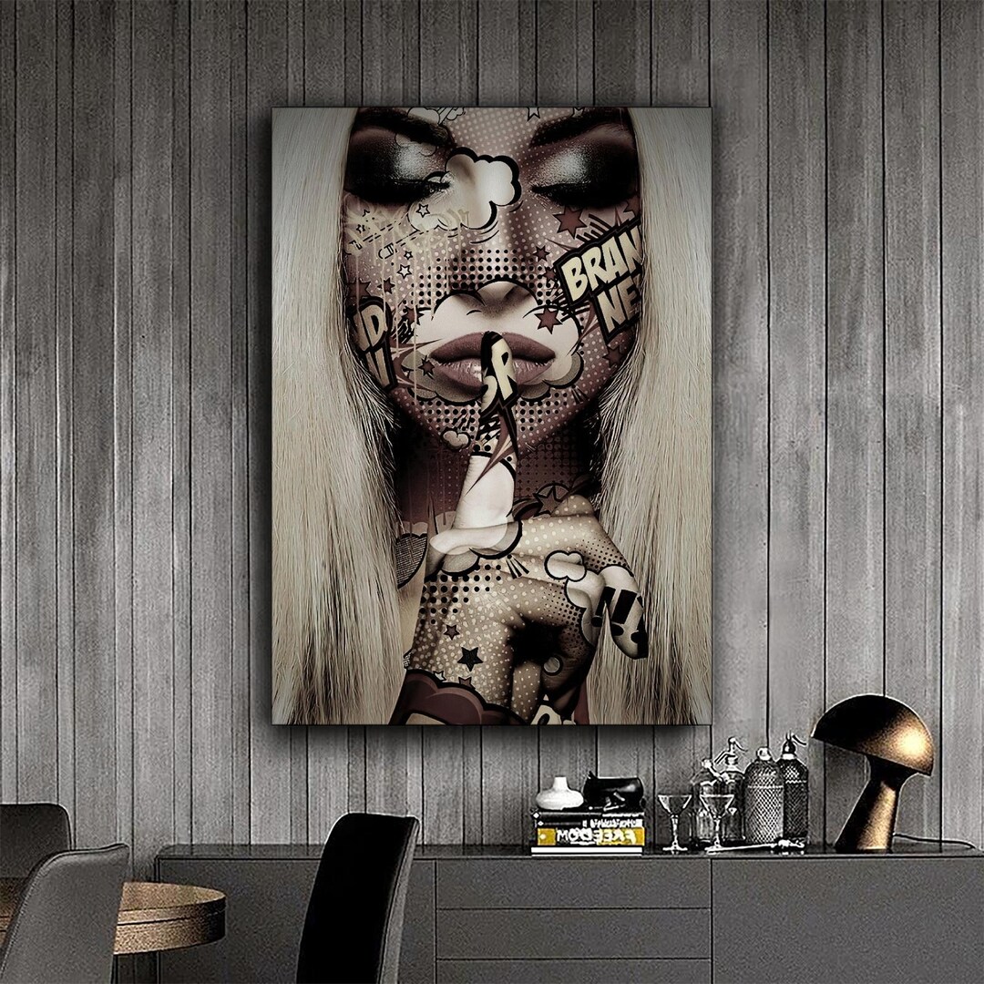 Pop Art Woman Canvas Painting, Pop Art Wall Painting, Pop Art Home ...