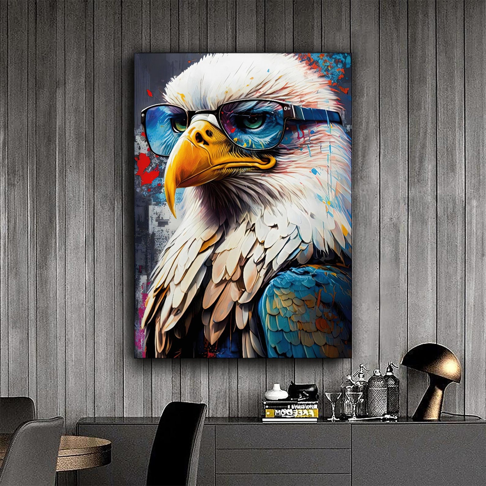 Eagle Canvas Painting, Eagle Wall Painting, Animal Home Decor, Eagle ...