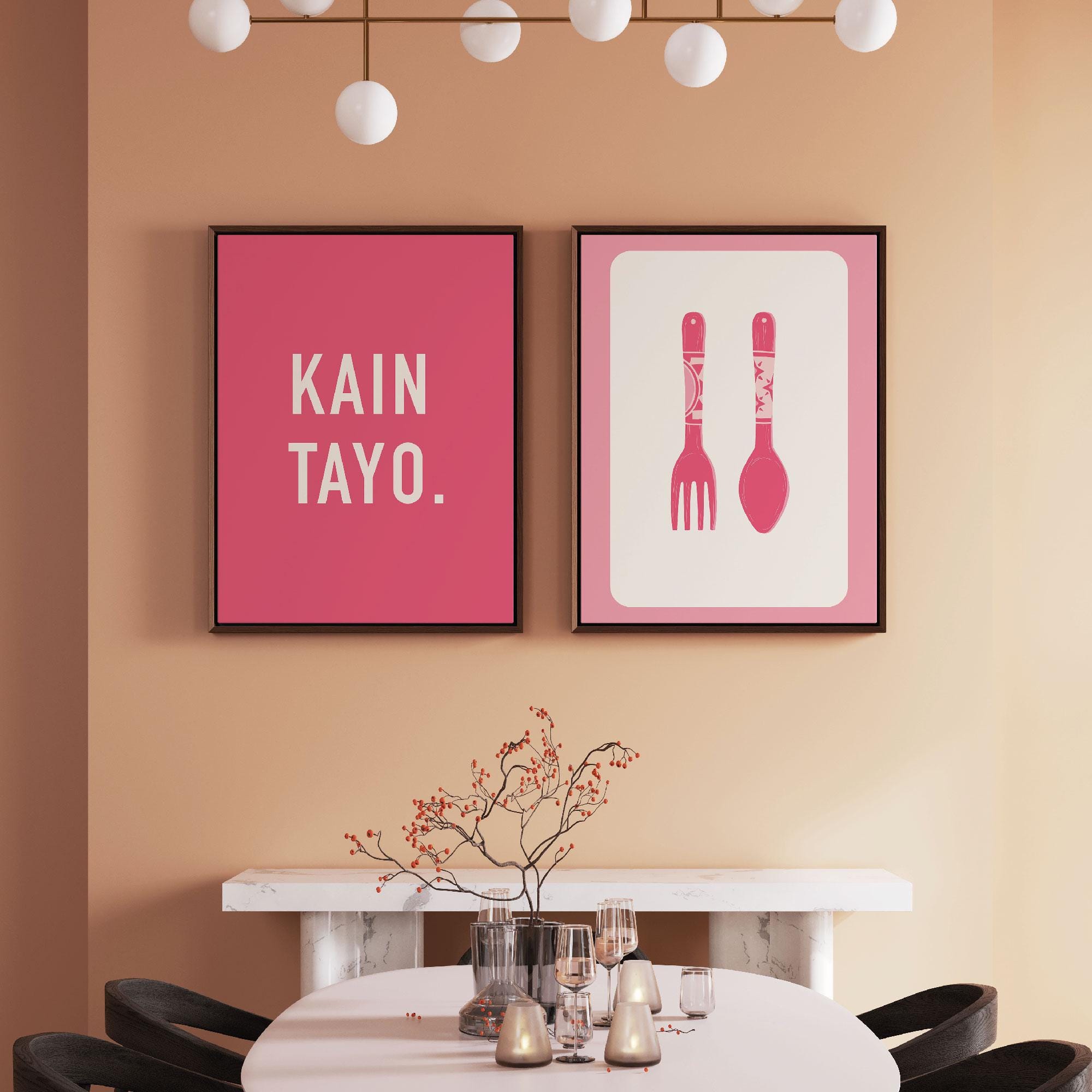 Set of 3 Filipino Spoon & Fork Illustration With Baybayin Modern Poster ...