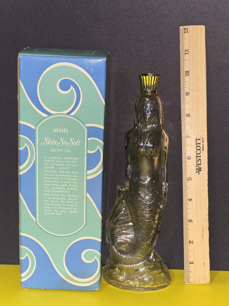 Vintage Collectible Avon Sea Maiden Bath Oil Decanter in Original Box ...