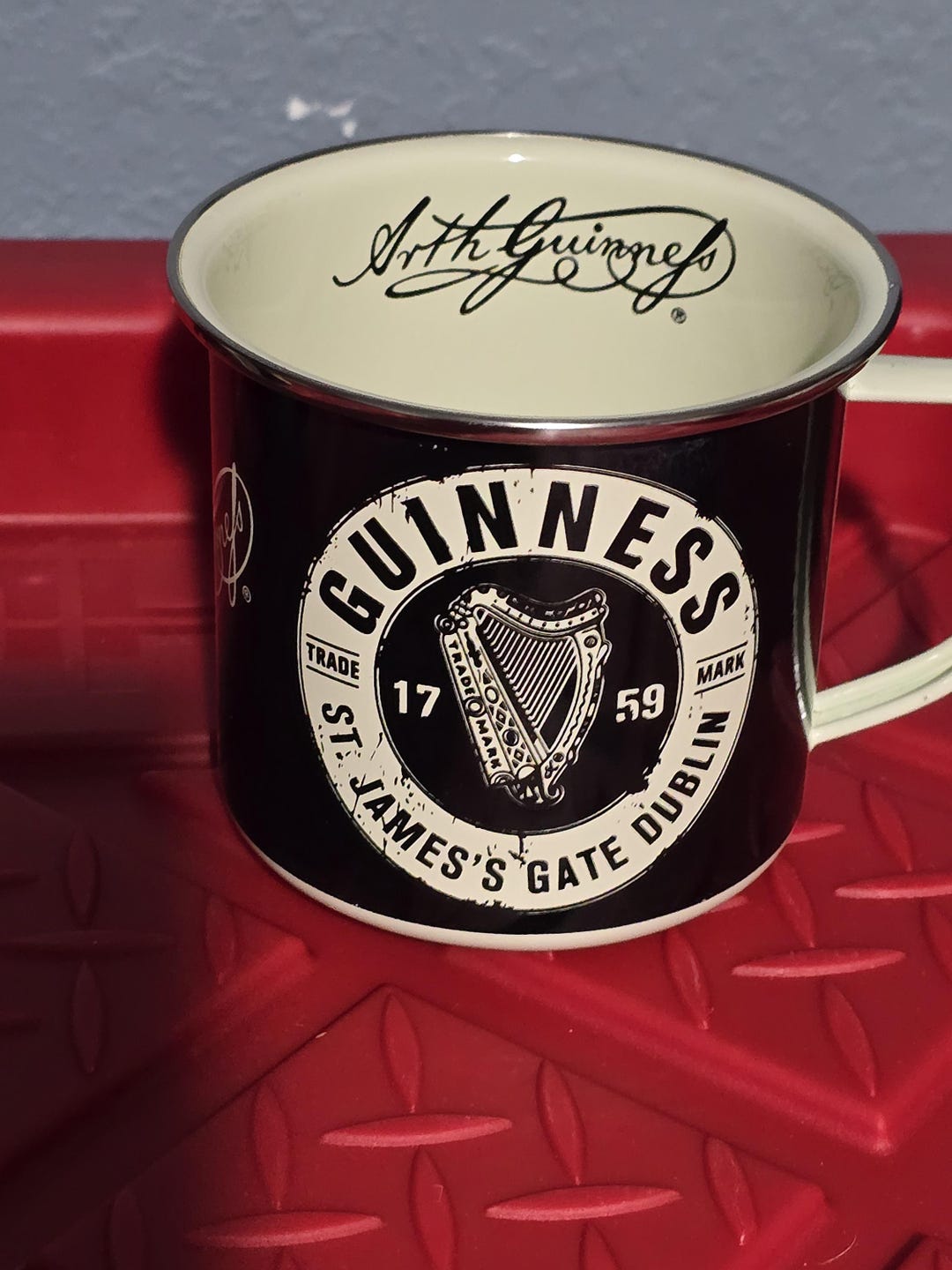 Distressed Enamel Guinness Cup - Etsy