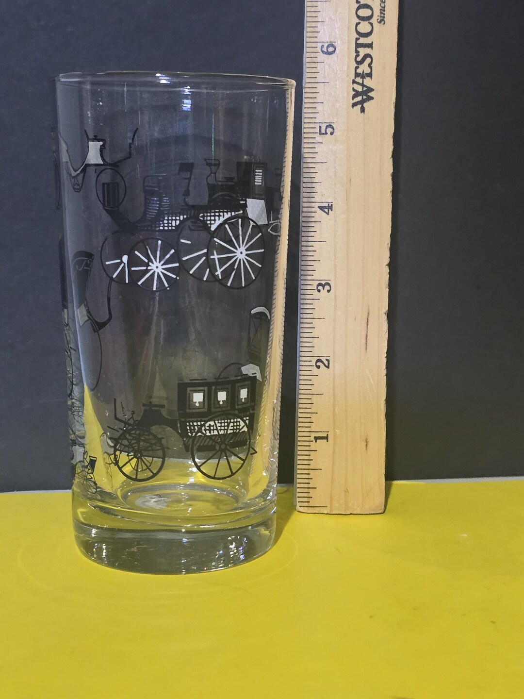 Rrplacement Vintage Horseless Carriage Design Glasses by Libbey - Etsy