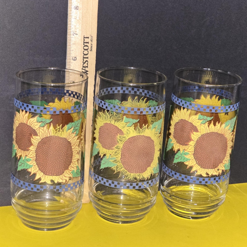 Sunflower Vintage Glassware - Etsy