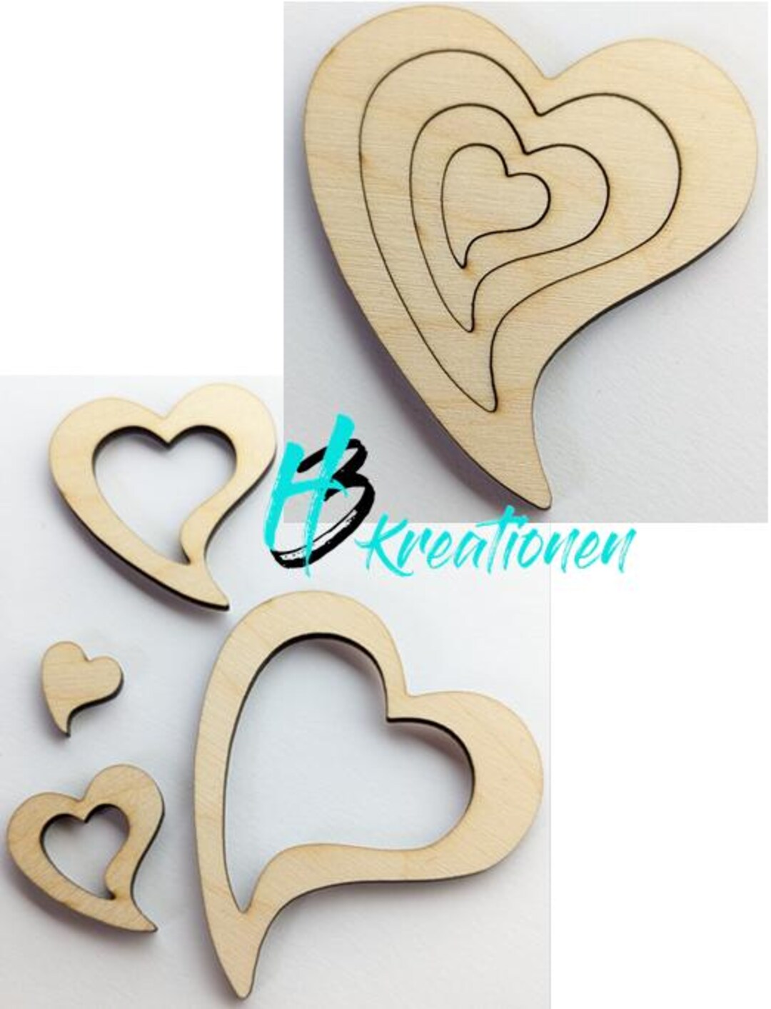 Heart, Curves, Curved, Hearty, Laser, Cut, Cut, Decoration - Etsy