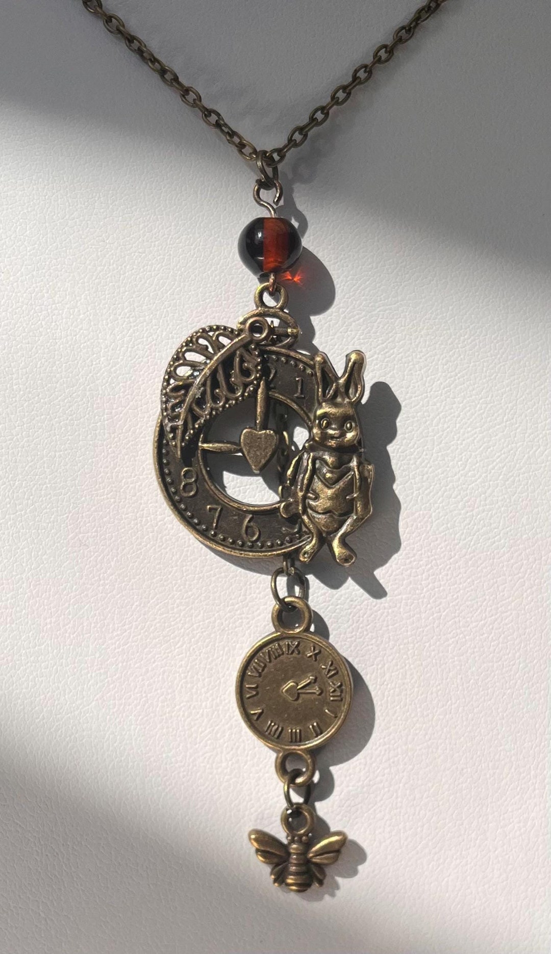 White Rabbit Alice in Wonderland Steampunk Pendant Necklace - Etsy