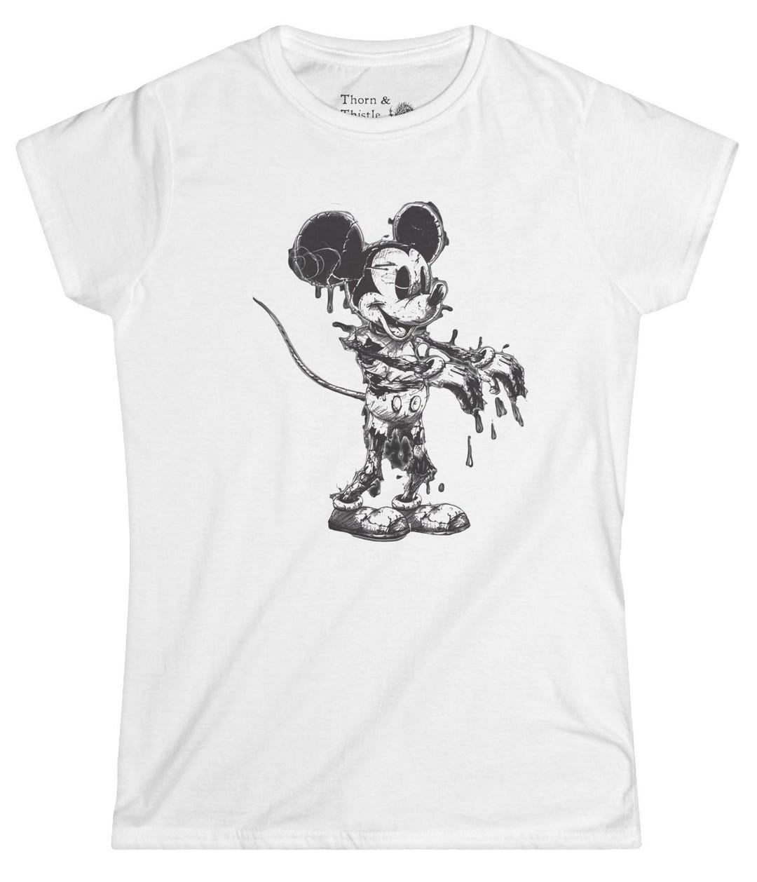Mickey Mouse Zombie Tee, Zombie Character Shirt, Women's Halloween T ...