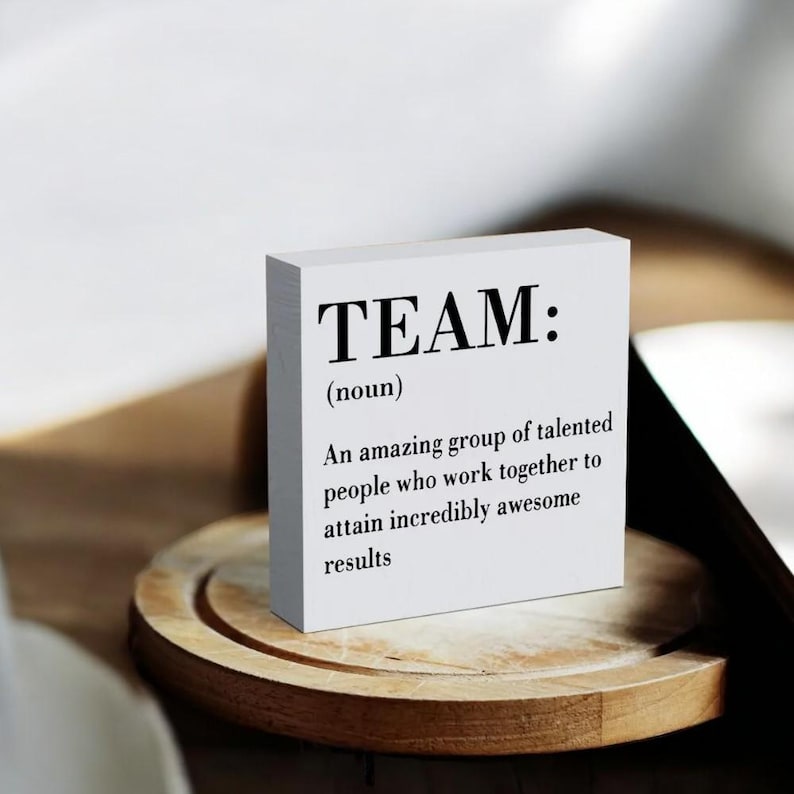 Team Definition Sign, Motivational Desk Decor, Typography Dictionary ...