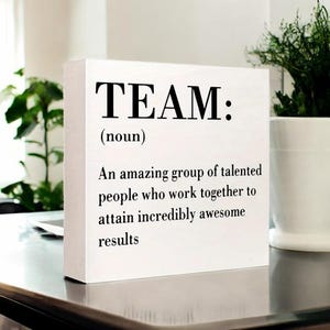 Team Definition Sign, Motivational Desk Decor, Typography Dictionary ...