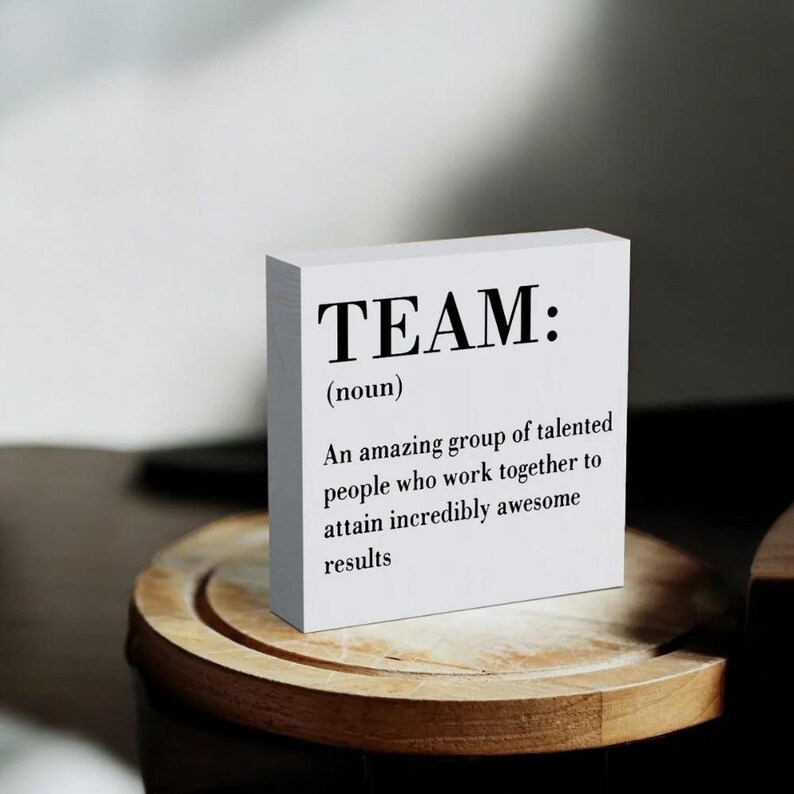 Team Definition Sign, Motivational Desk Decor, Typography Dictionary ...