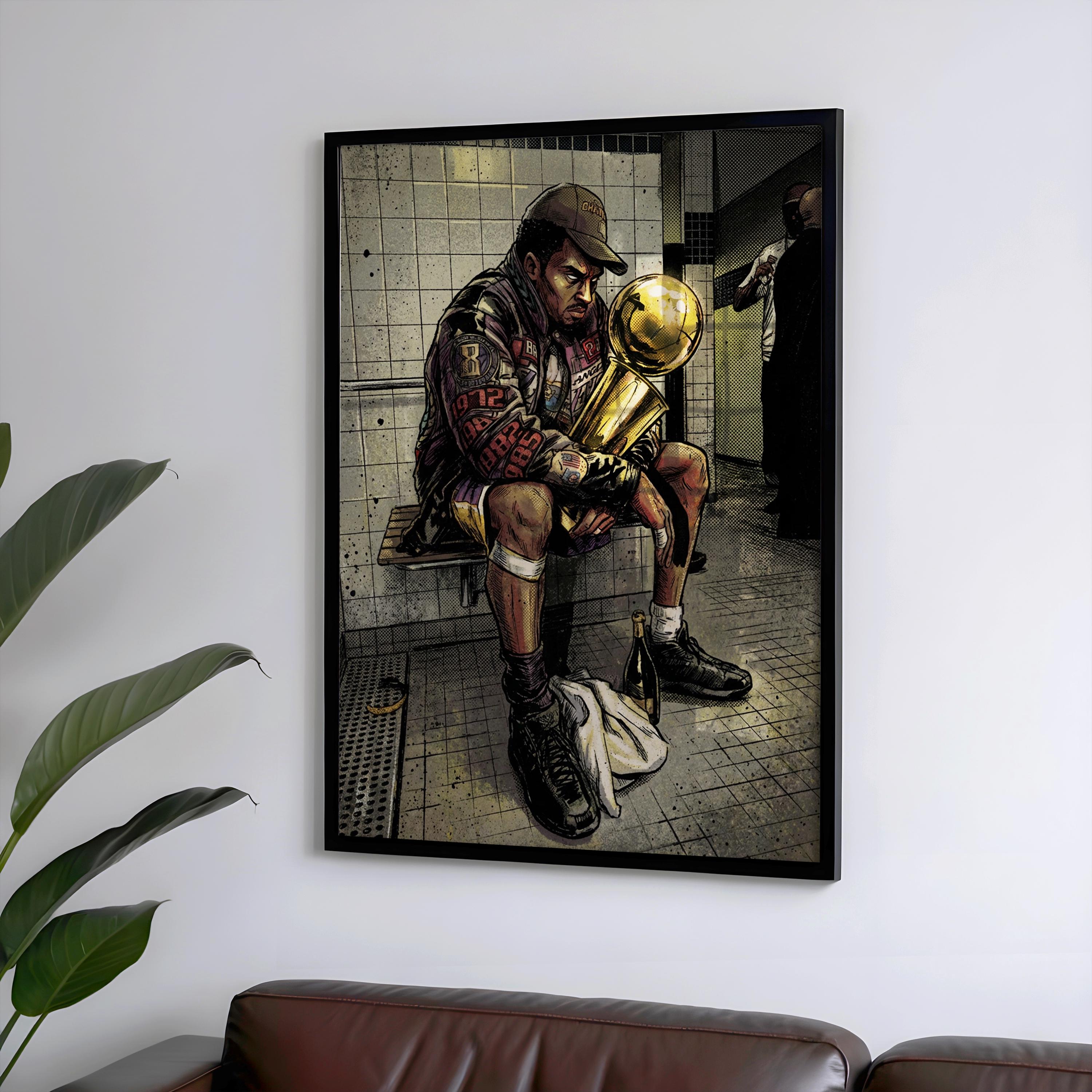 Kobe Bryant Anime Art Print: Black Mamba Championship (digital Download ...