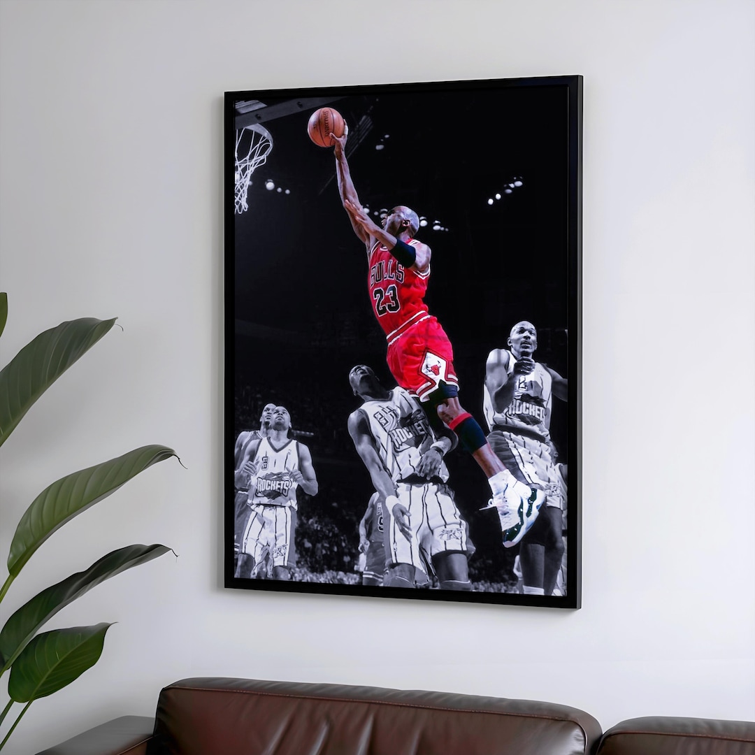 Michael Jordan Dunking Poster - Iconic Basketball Wall Art, Air Jordan ...