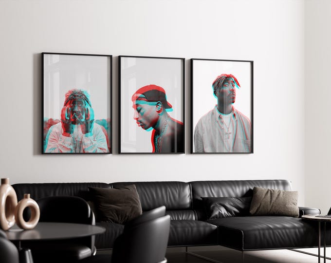 Bundle 3D Tupac Shakur Wall Art – Unique Tupac 3D Print, Hip Hop Legend ...