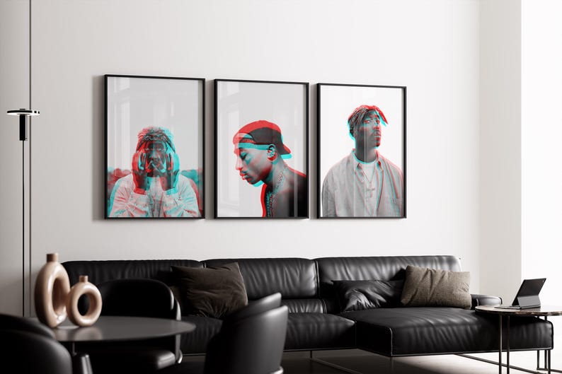 Bundle 3D Tupac Shakur Wall Art – Unique Tupac 3D Print, Hip Hop Legend ...