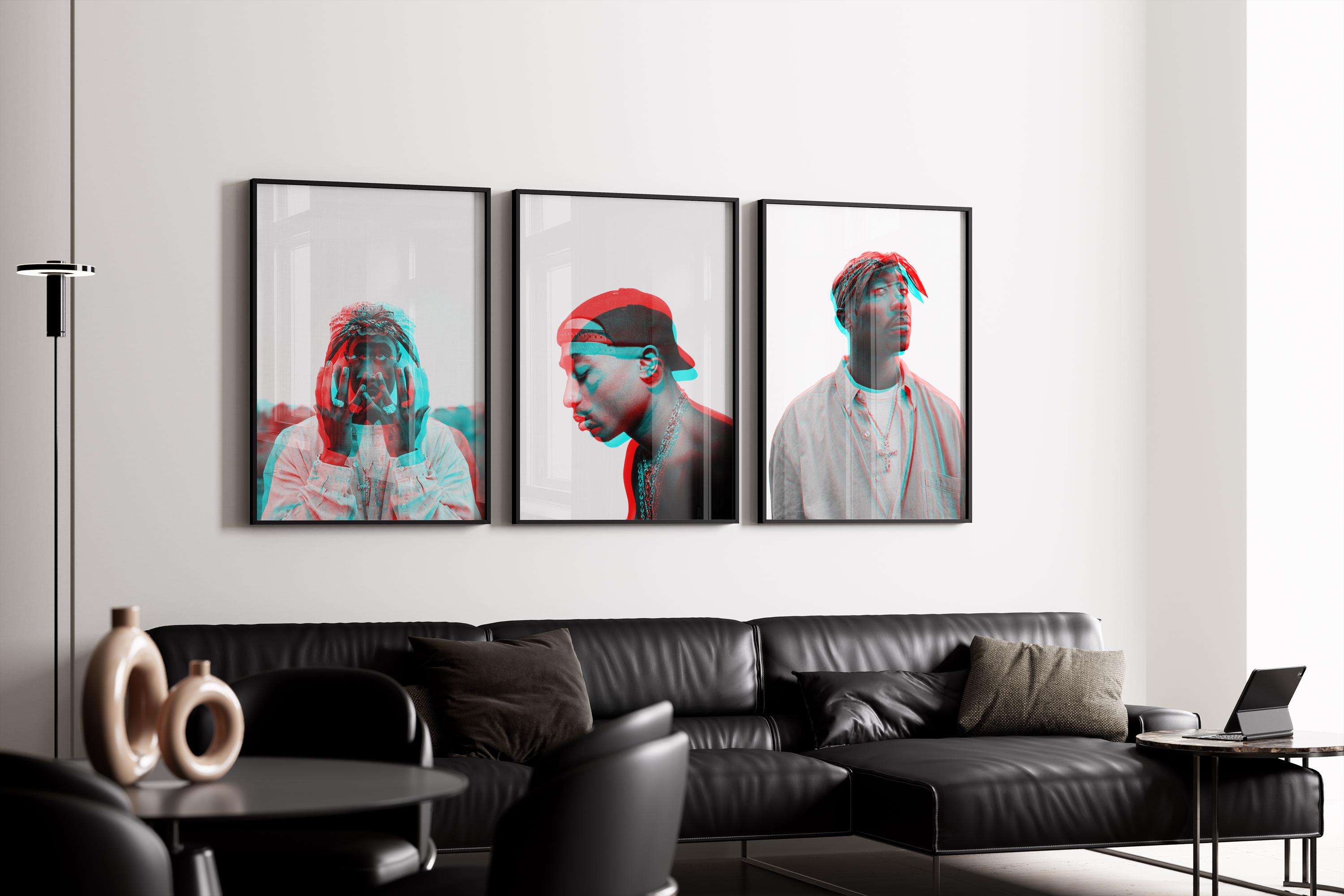Bundle 3D Tupac Shakur Wall Art – Unique Tupac 3D Print, Hip Hop Legend ...