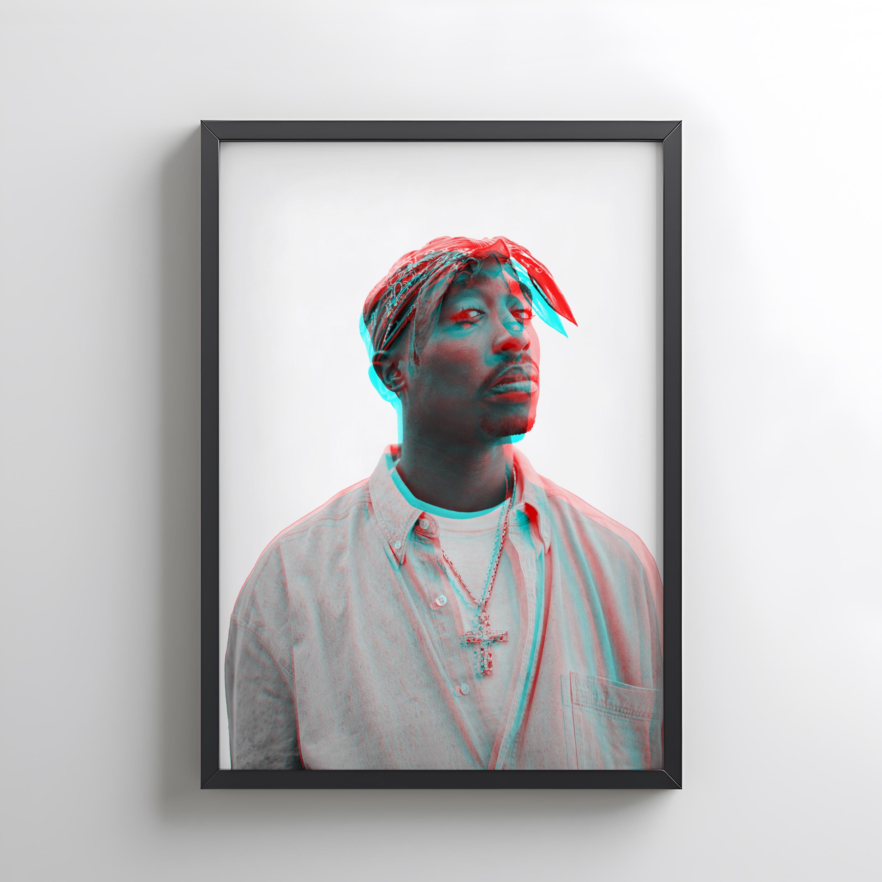Bundle 3D Tupac Shakur Wall Art – Unique Tupac 3D Print, Hip Hop Legend ...