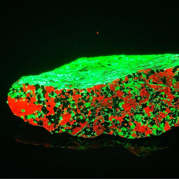 Bright Willemite Calcite Franklinite UV Fluorescent Mineral Sample ...