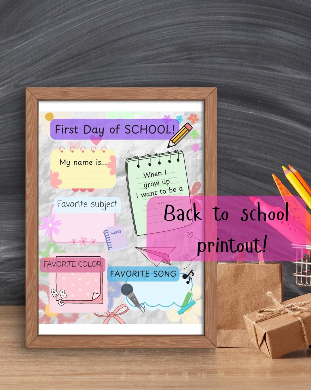 First Day of School Poster - Etsy