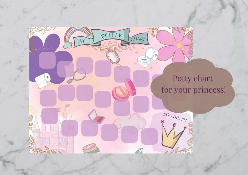 Princess Potty Training Chart - Etsy