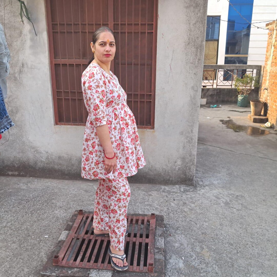 Hand Craft | Handloom Cotton Short Frock With Pant |women's Floral ...
